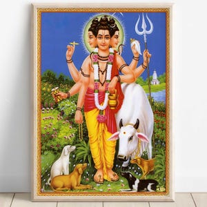 Lord Dattatreya, Brahma, Vishnu and Shiva, Hindu God, Indian God ...