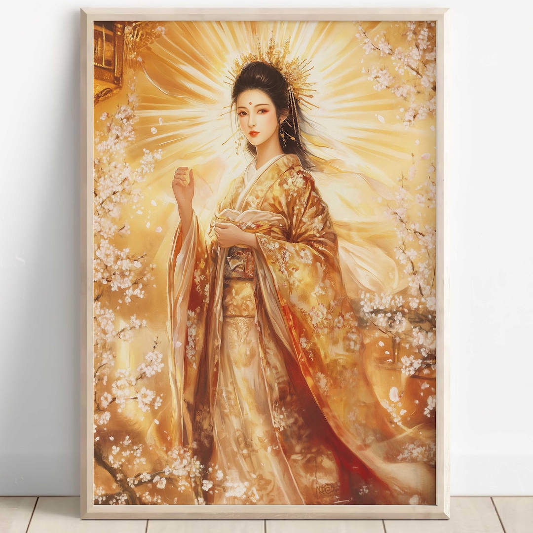 Amaterasu Print, Amaterasu Art, Amaterasu Goddess, Japanese Sun Goddess ...