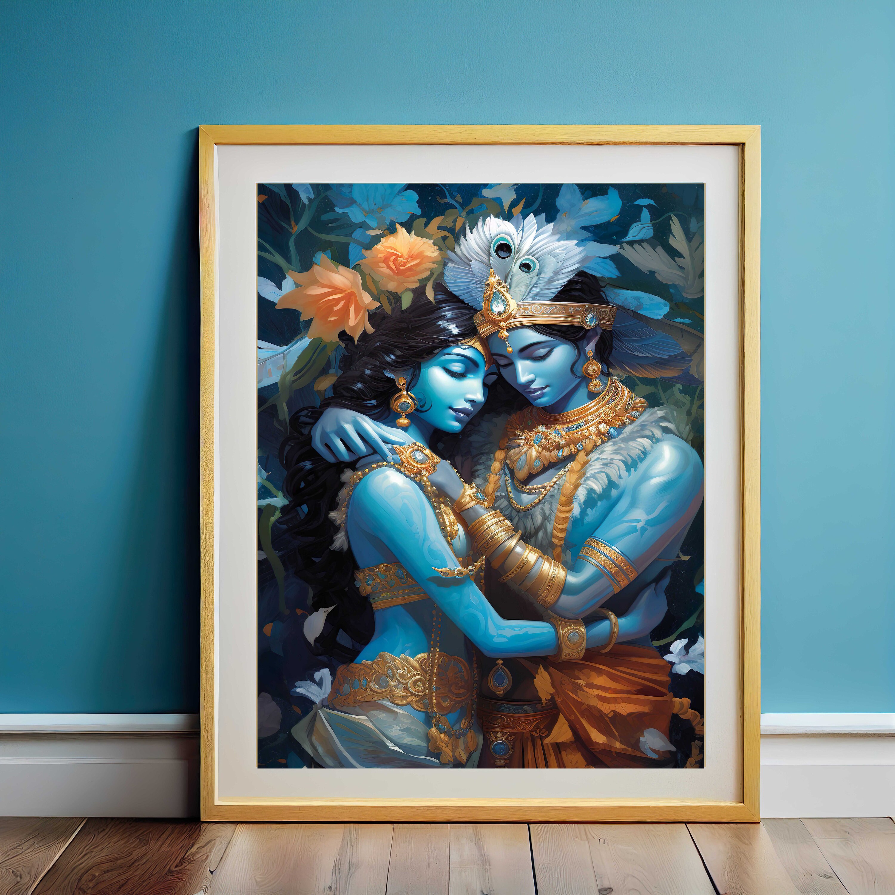 Hindu God Wall Art SET OF 5 Krishna Lakshmi Goddess Indian God ...