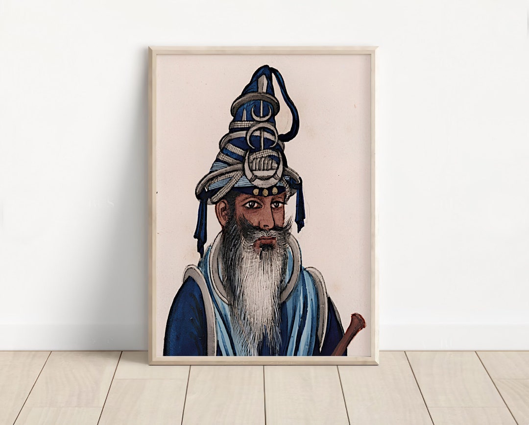 Sikh Art Nihang Sikh Nihang Warrior Vintage Art Painting Religious Art ...