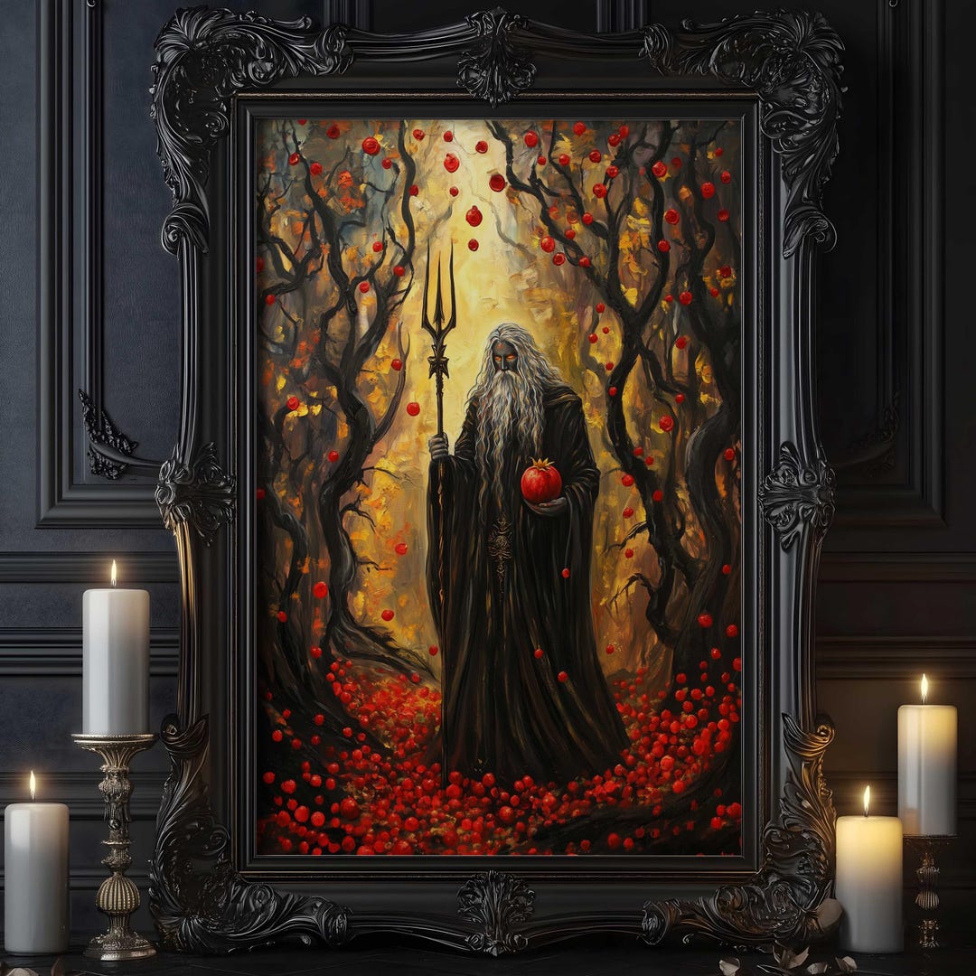 Hades Wall Art, God of the Underworld and the Dead, Greek Gods Poster ...
