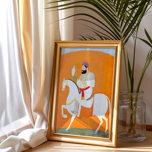 Sikh Art | Guru Hargobind Singh | Sixth Sikh Guru | Vintage Art ...