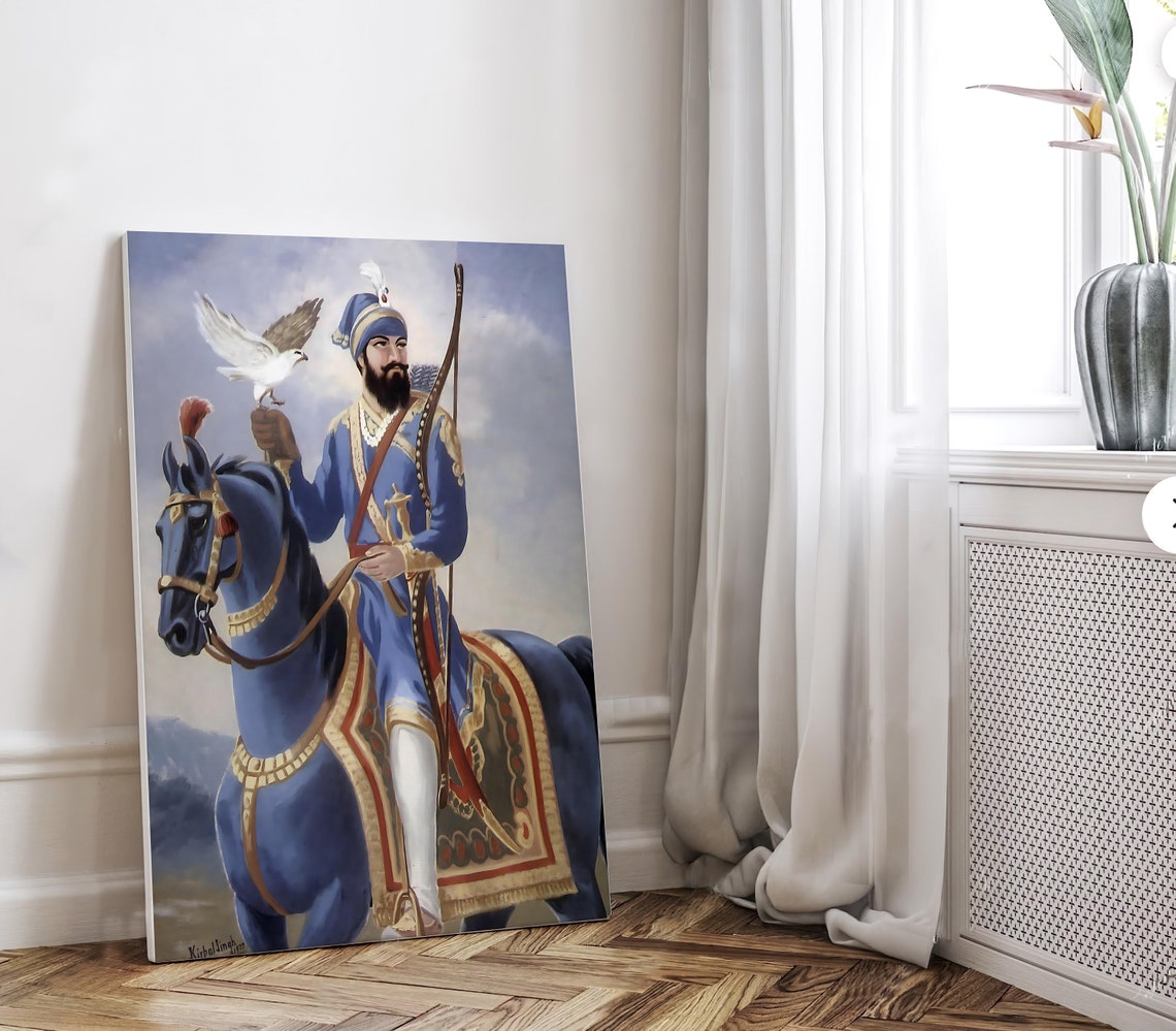 Sikh Art Guru Gobind Singh Tenth Sikh Guru From 1675 to 1708 Vintage ...