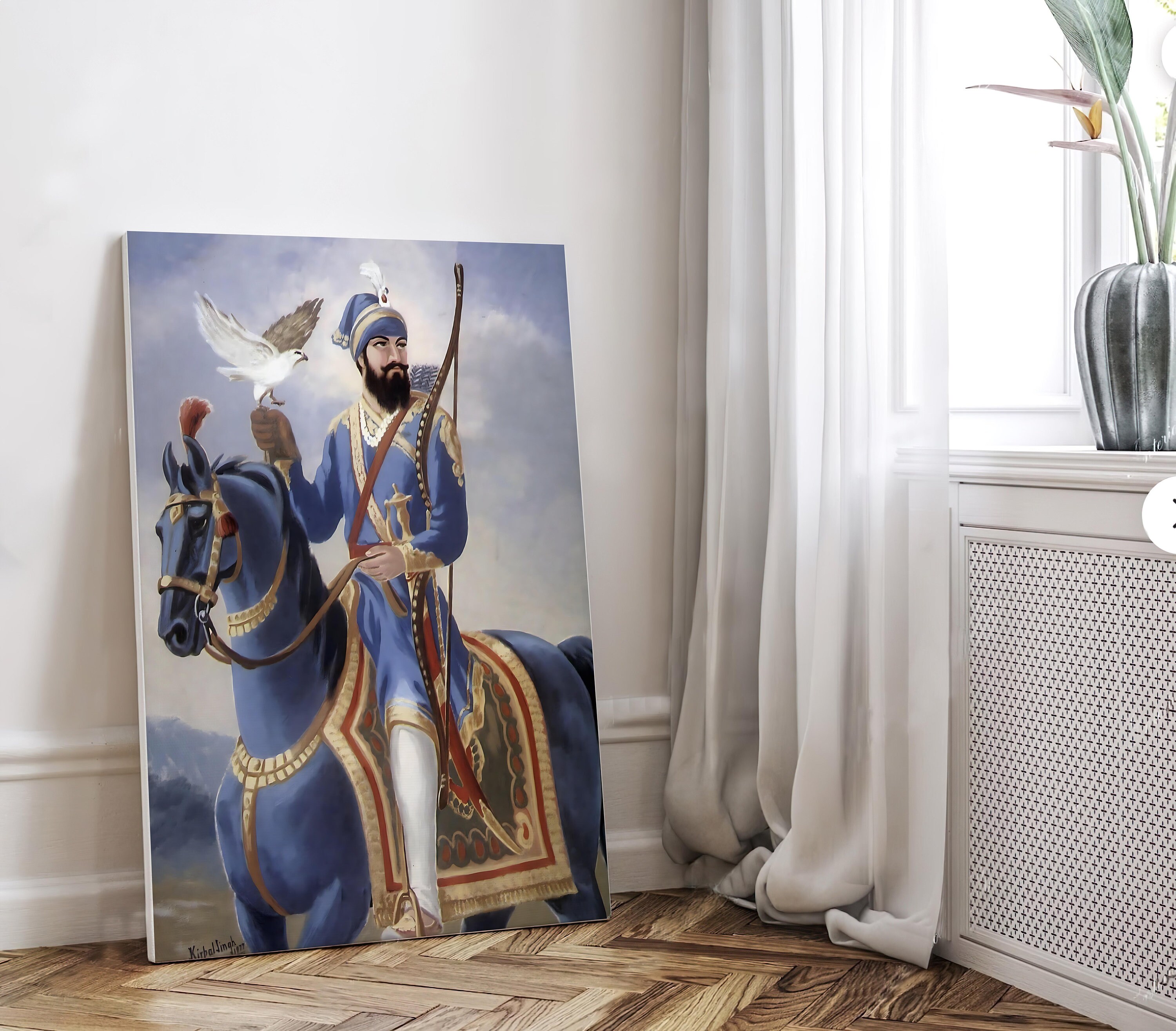 Sikh Art Guru Gobind Singh Tenth Sikh Guru From 1675 to 1708 Vintage Art Painting Religious Art ...