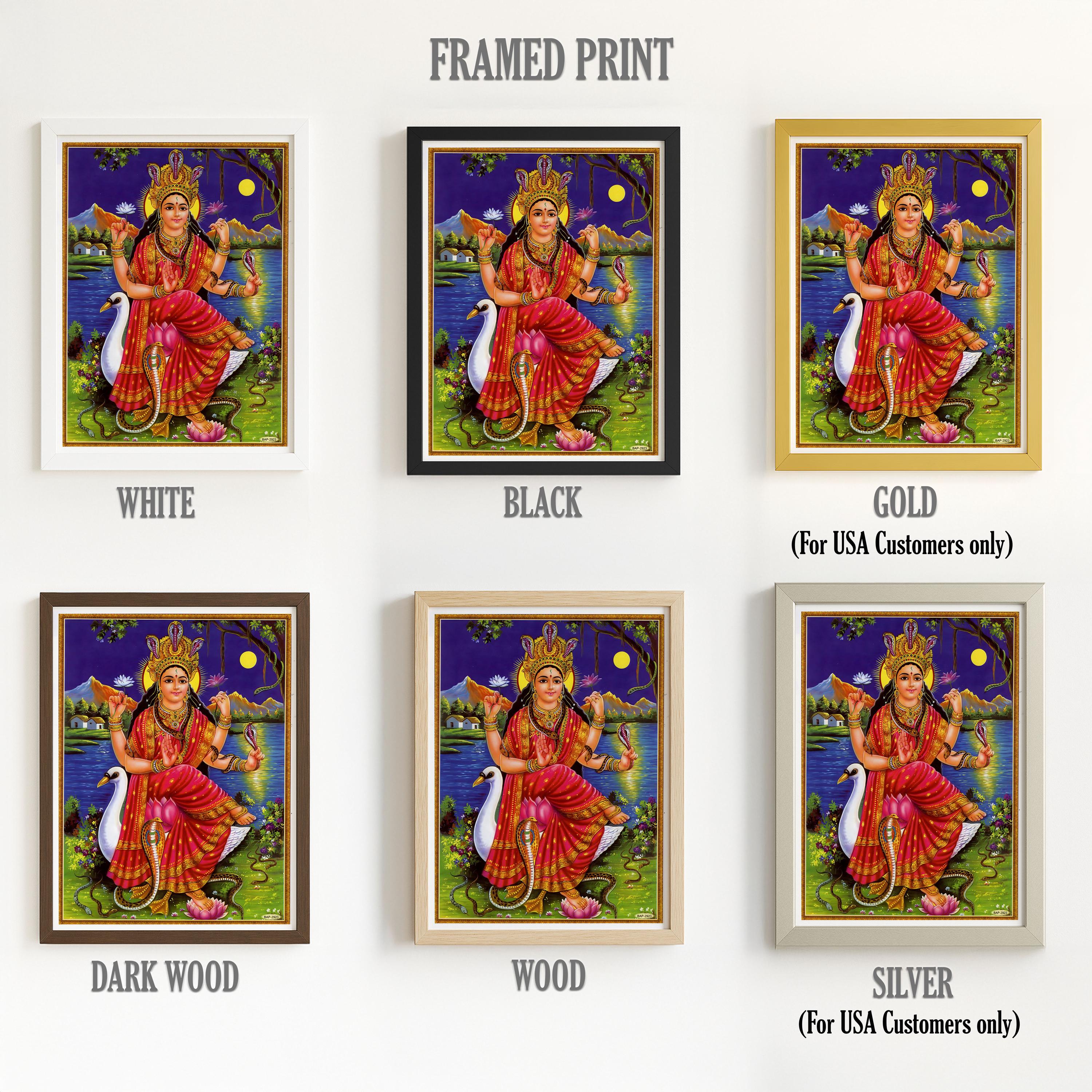 Mansa Devi, Mata Mansa, Daughter of Shiva, Hindu Goddess Wall Art ...