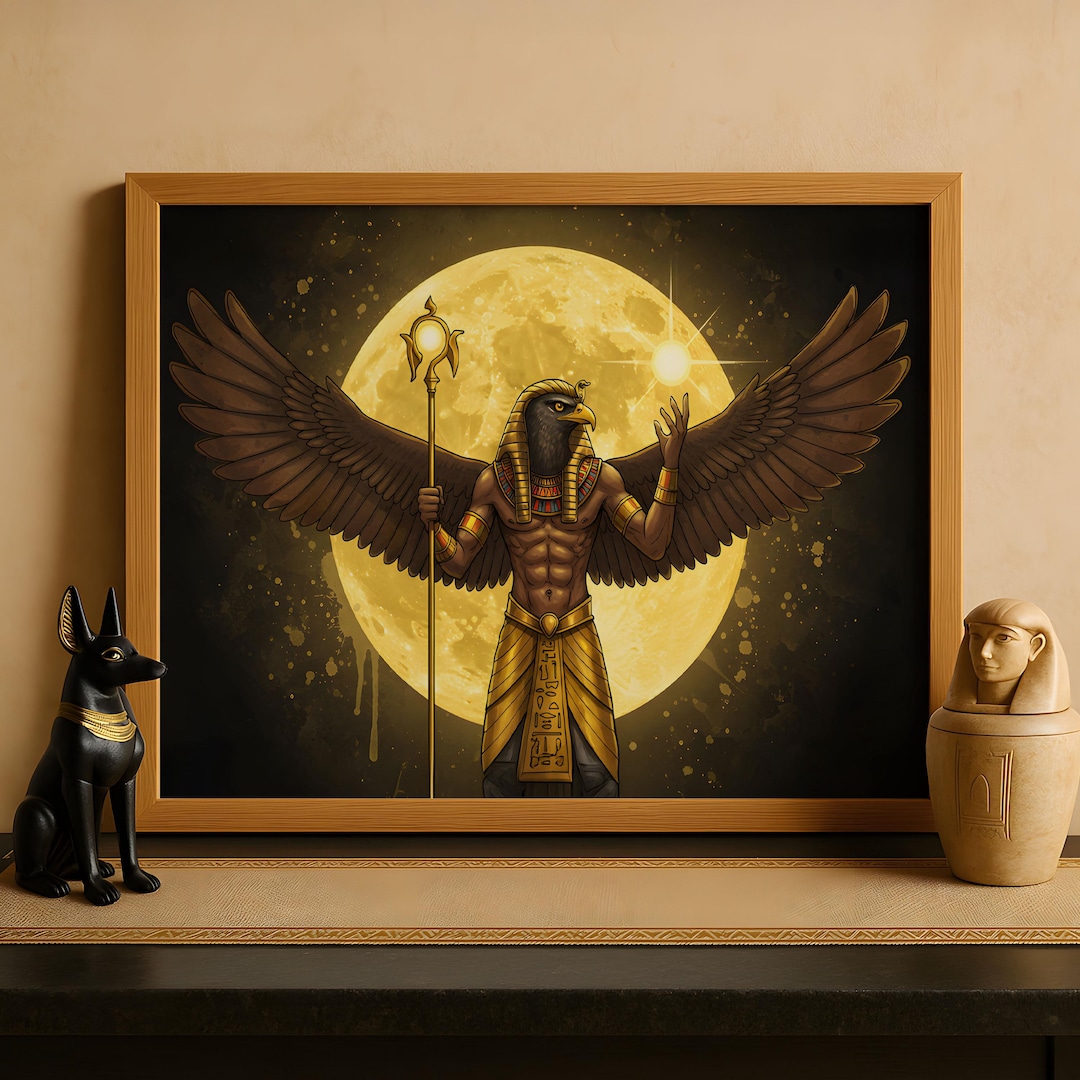 Egyptian God Ra Print, Ra Wall Art, Ancient Egyptian Mythology Decor ...