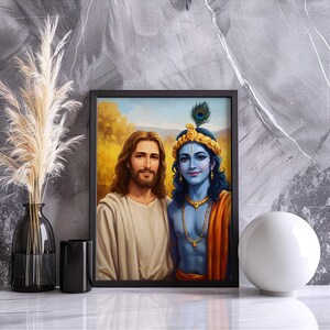 Lord Krishna Meets With Jesus Christ, Jesus Along With Krishna ...
