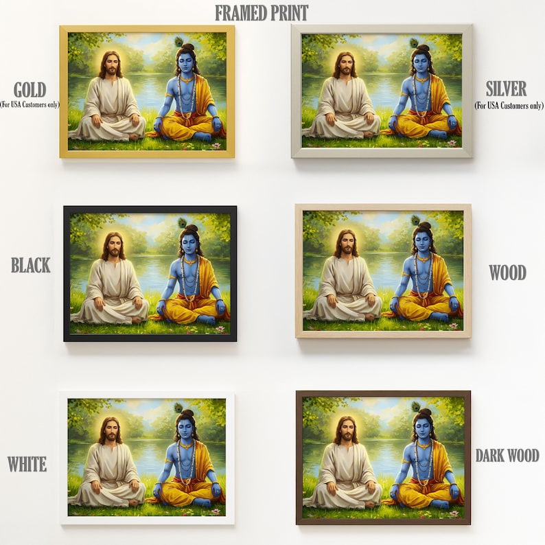 Lord Krishna Meditating With Jesus Christ, Jesus Along With Krishna ...