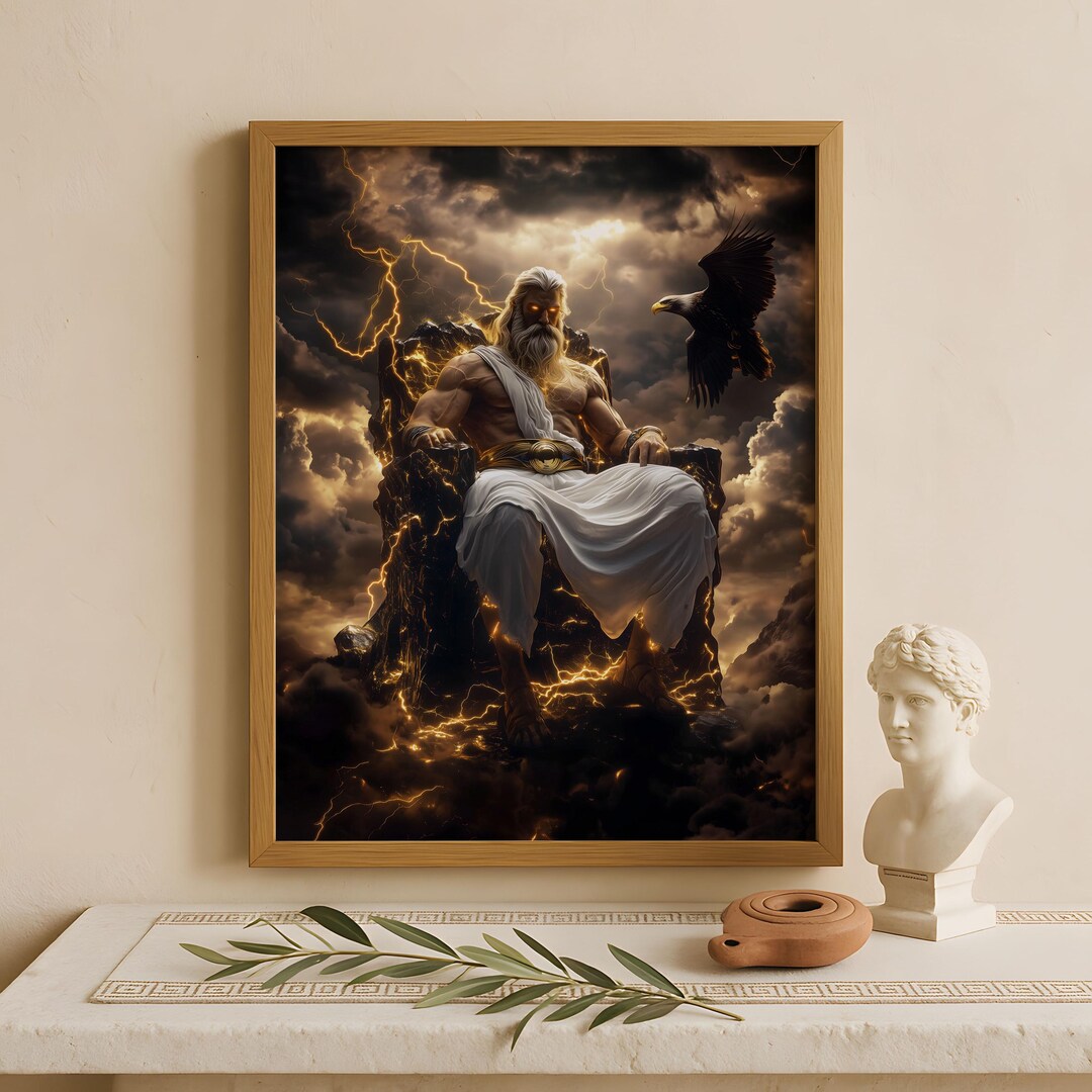 Zeus Wall Art, King of the Gods, Greek Gods Poster, Greek God Decor ...