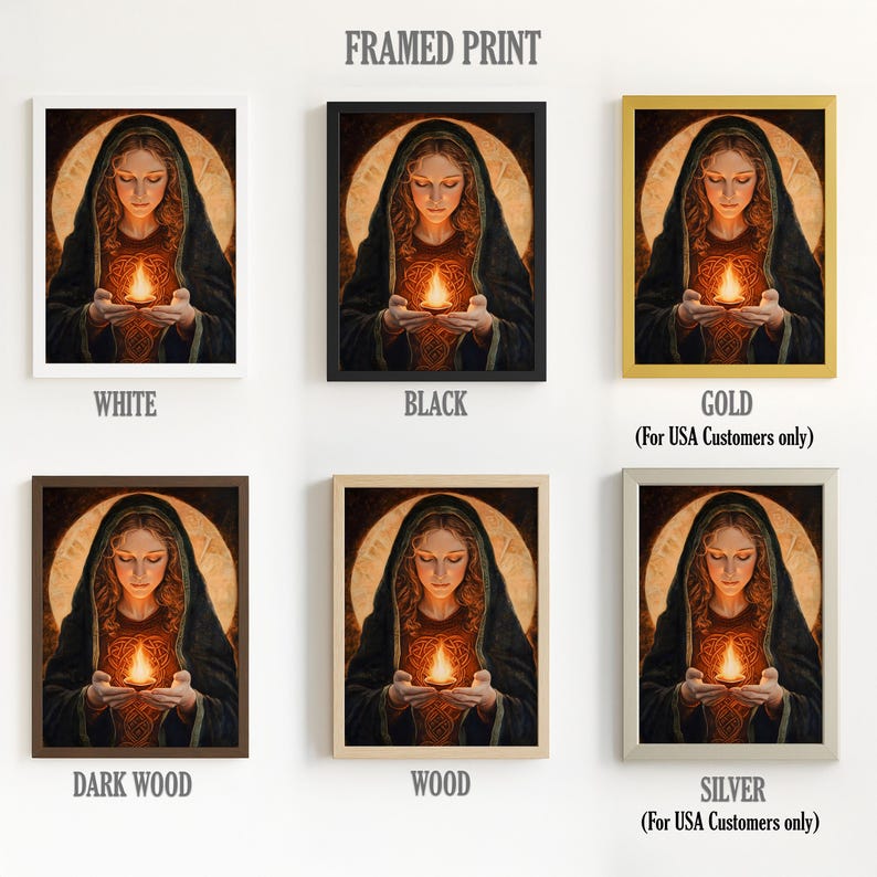 Brigid Celtic Goddess Wall Art, Irish Mythology Print, Goddess of Fire ...