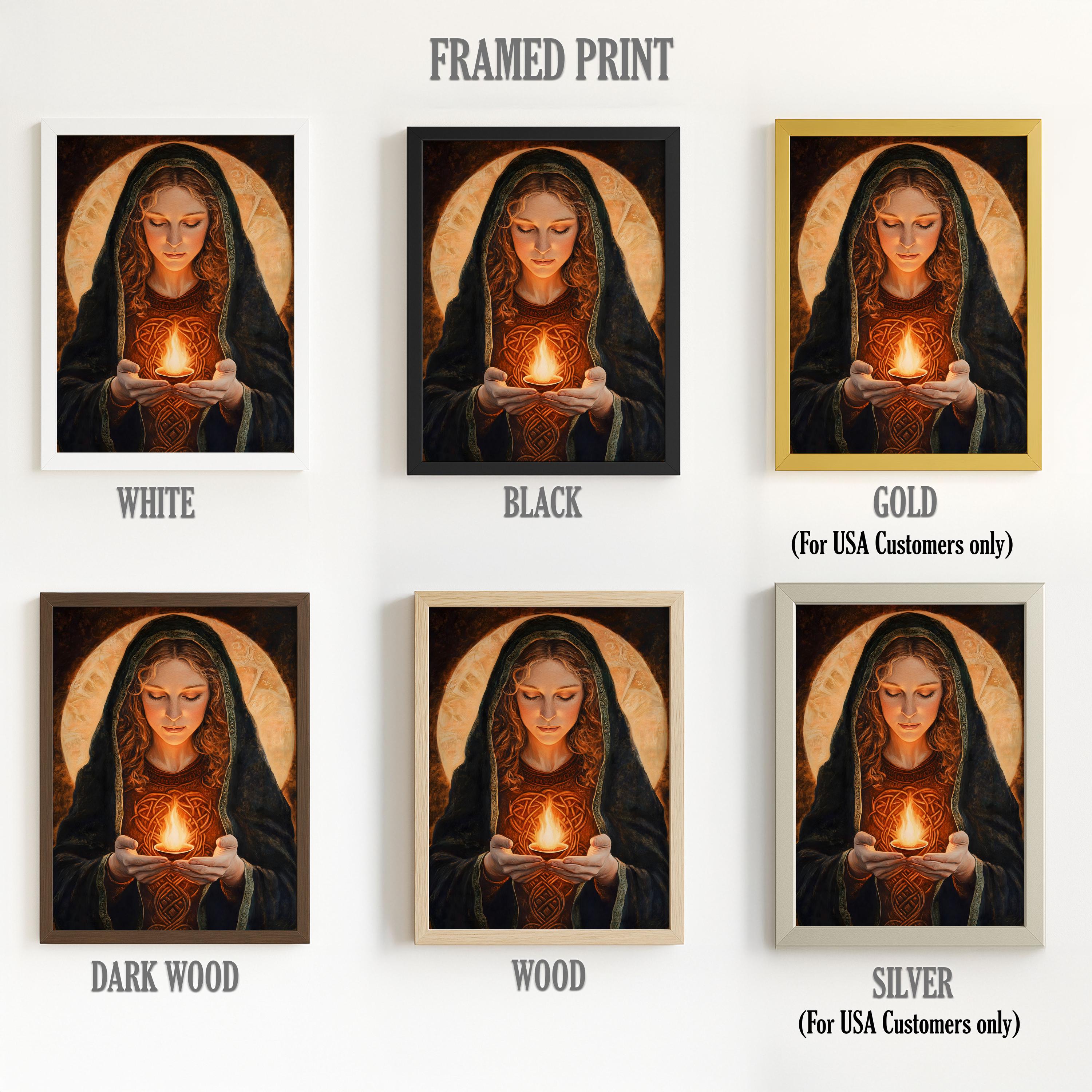 Brigid Celtic Goddess Wall Art, Irish Mythology Print, Goddess of Fire ...