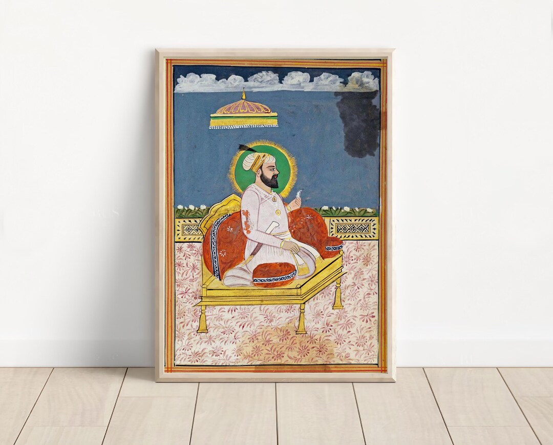 Sikh Art Guru Gobind Singh Tenth Sikh Guru From 1675 to 1708 Vintage Art Painting Religious Art ...