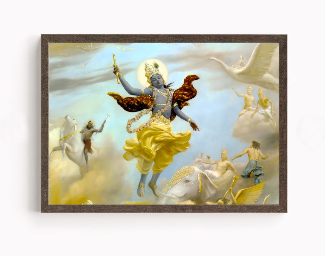 Krishna Vishvarupa Poster, Lord Krishna Universal Form Wall Art ...