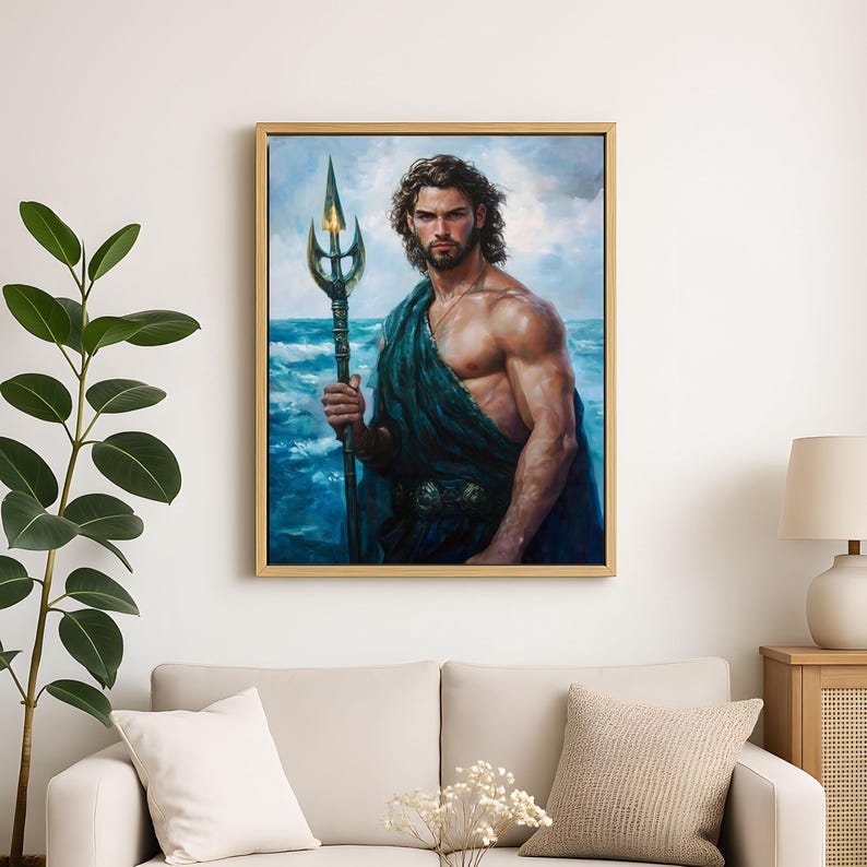 Poseidon Wall Art, God of the Sea, Greek Gods Poster, Greek God Decor ...