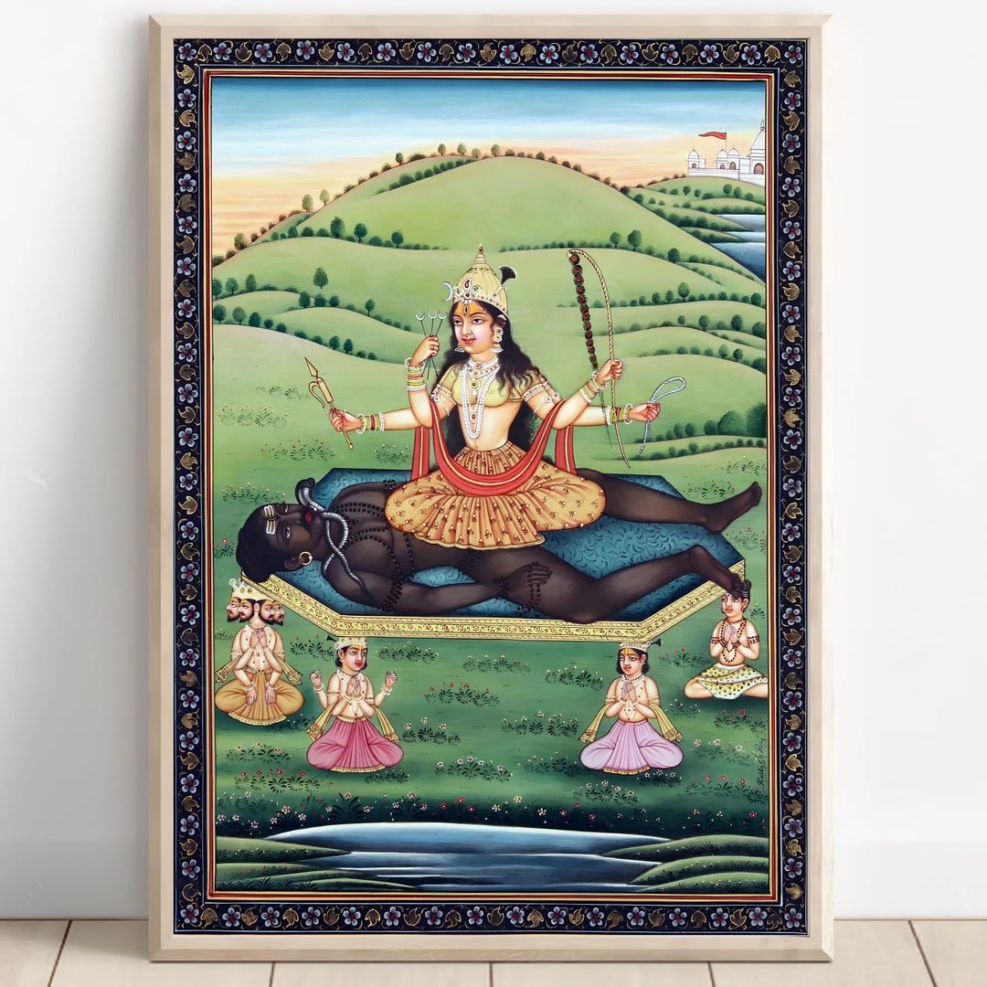 Shodashi Mahavidya Poster | Tripura Sundari Goddess Art | Tantric ...