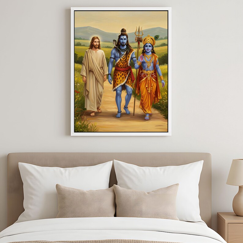 Jesus Christ With Lord Shiva and Krishna, Jesus Along With Shiva and ...