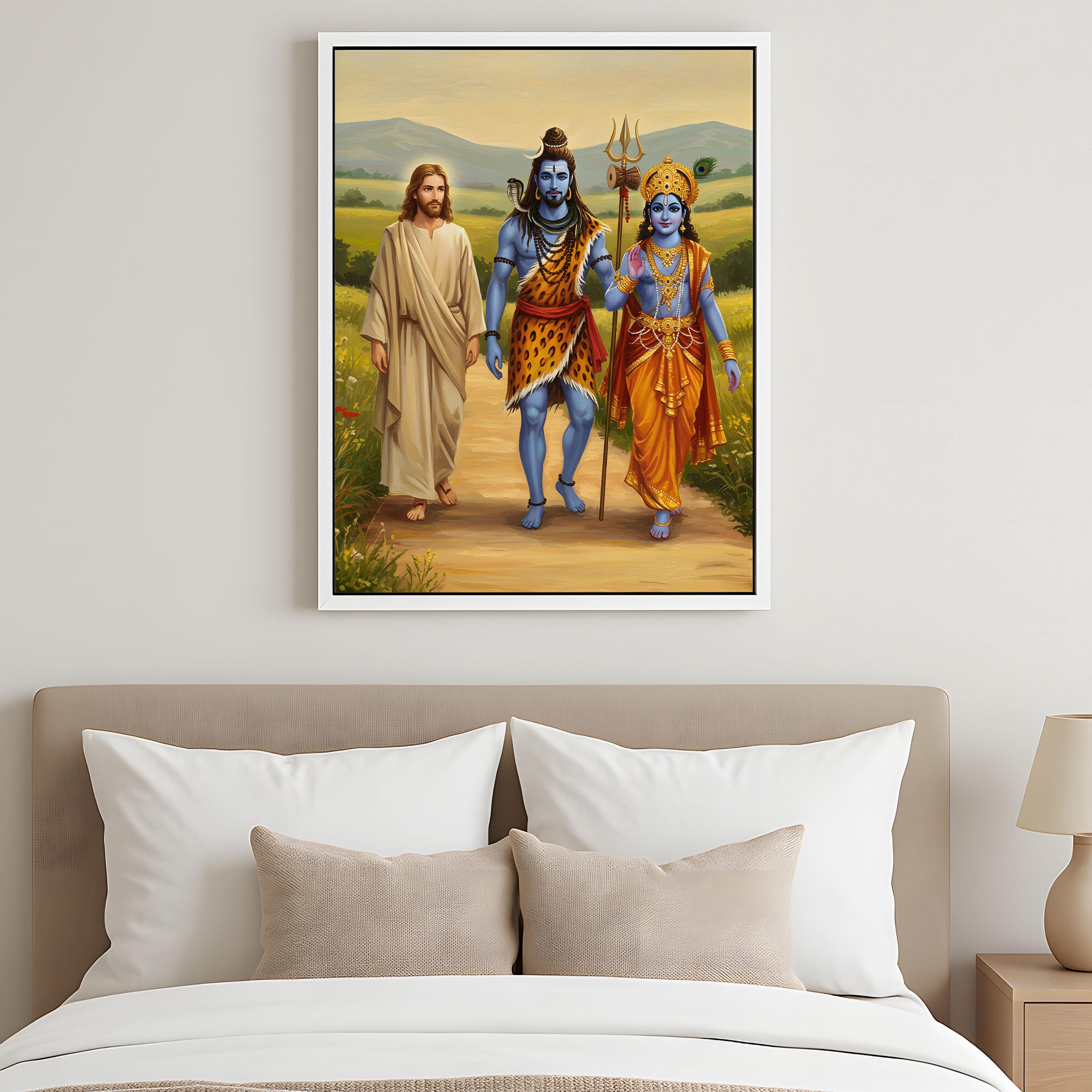 Jesus Christ With Lord Shiva and Krishna, Jesus Along With Shiva and ...