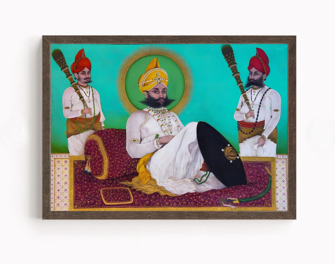 Sikh Art | Sarup Singh With Attendants | William Carpenter | Vintage ...