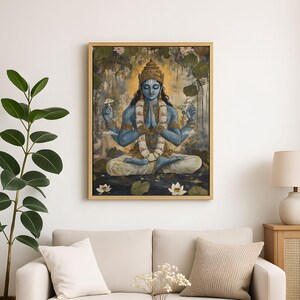 Vishnu Art ,lord Vishnu, Vishnu, Hindu God, Indian God, Laxmi Narayan ...