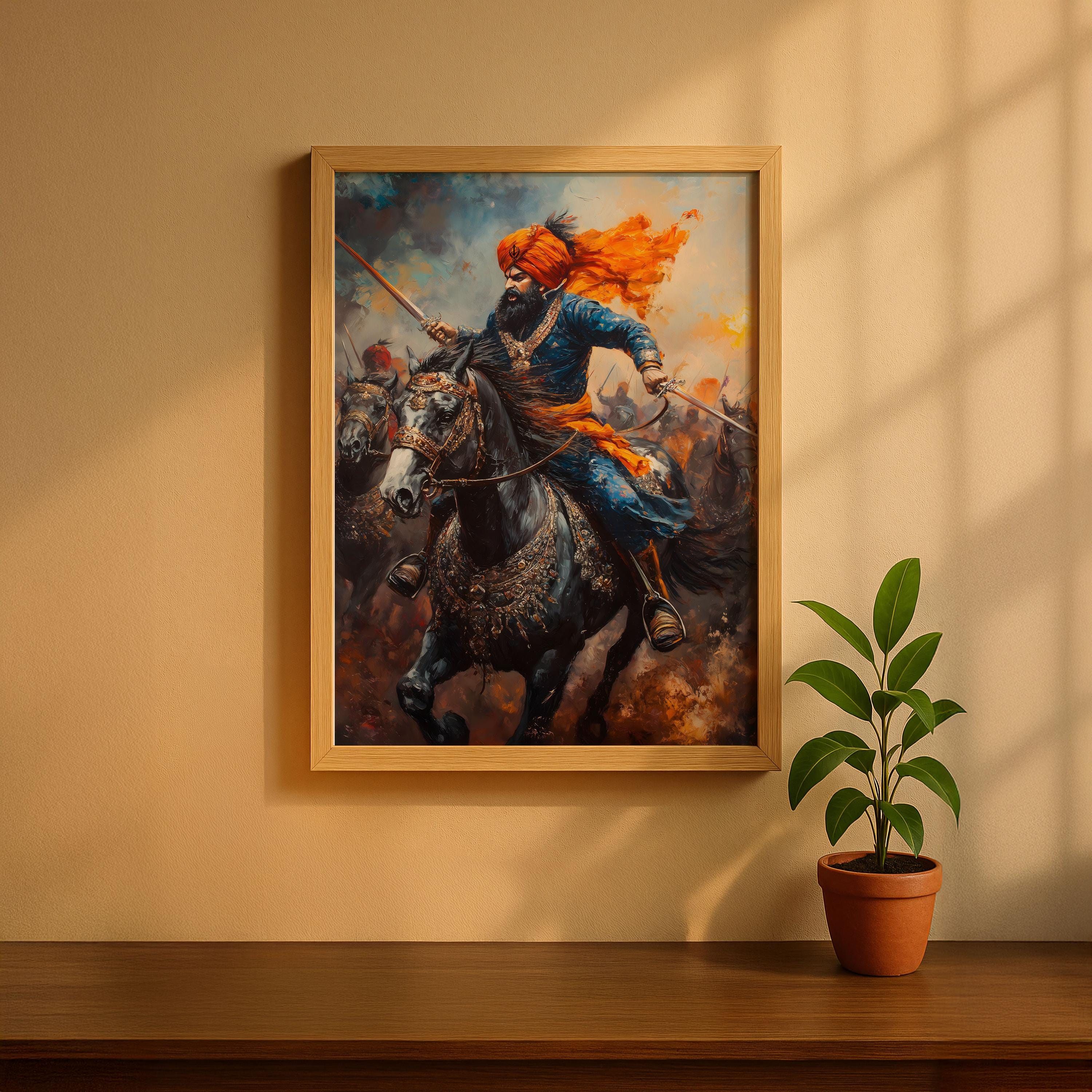 Khalsa Warrior, Sikh Art Print, Bold Warrior, Traditional Artwork ...