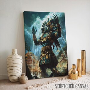 Aztec Wall Art, Tlaloc Art, Aztec God of Rain Decor, Aztec Mythology ...