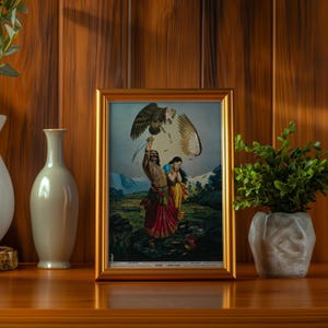 Ravan Slaughtering Jatayu the Vulture, While an Abducted Sita Looks ...