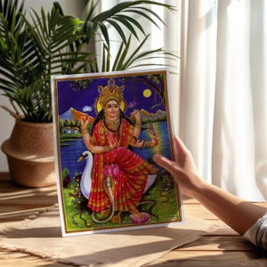Mansa Devi, Mata Mansa, Daughter of Shiva, Hindu Goddess Wall Art ...