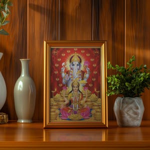 Lakshmi, Ganesh, Goddess of Wealth, Goddess Lakshmi, Hindu Goddess Wall ...