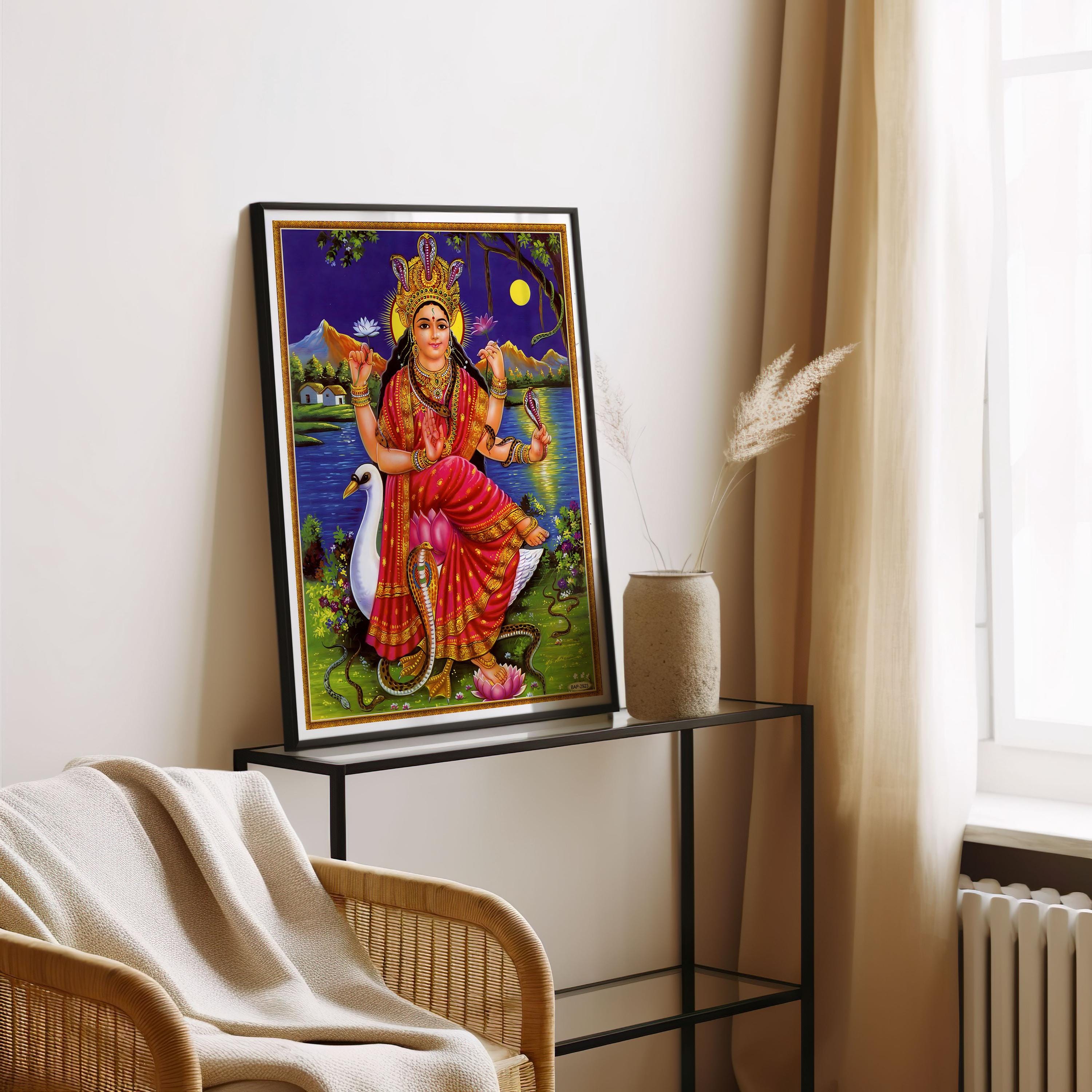 Mansa Devi, Mata Mansa, Daughter of Shiva, Hindu Goddess Wall Art ...