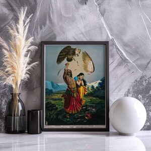 Ravan Slaughtering Jatayu the Vulture, While an Abducted Sita Looks ...