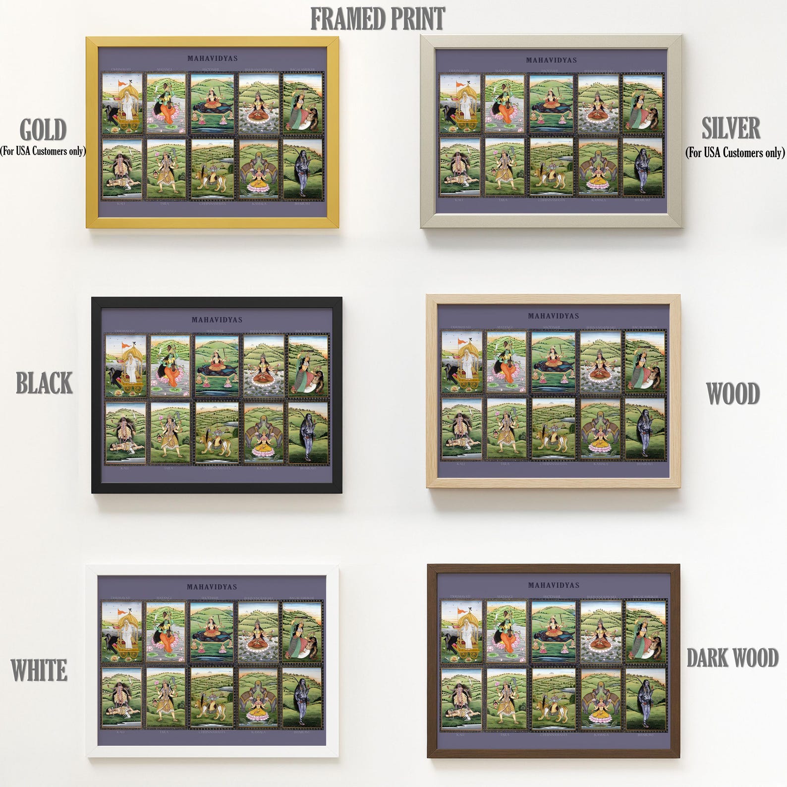 Mahavidyas Poster | Das Mahavidyas Wall Art | Divine Hindu Goddesses ...