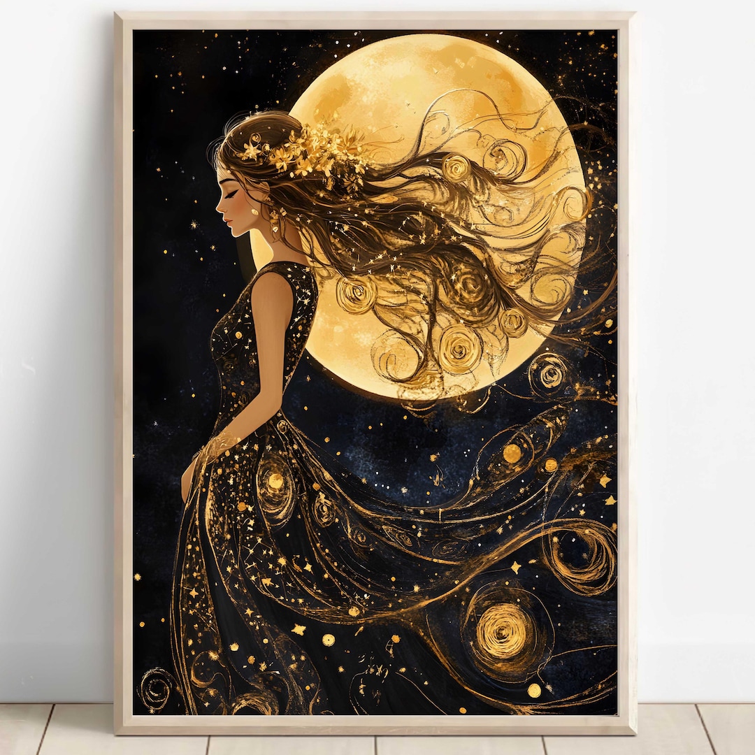 Asteria Wall Art, Greek Goddess of Stars, Art Nouveau Decor, Mythology ...