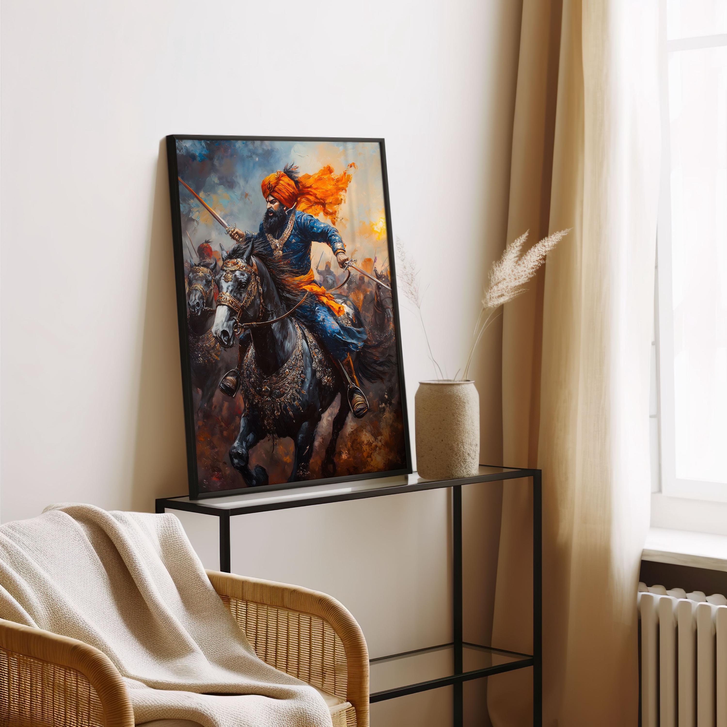Khalsa Warrior, Sikh Art Print, Bold Warrior, Traditional Artwork ...
