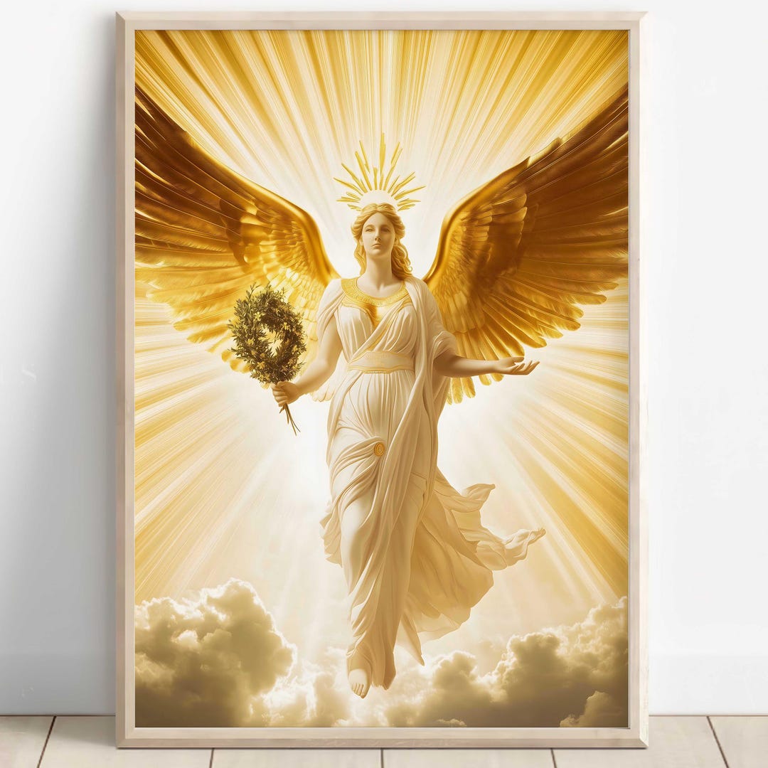 Nike Wall Art, Greek Goddess of Victory, Mythology Decor, Divine ...