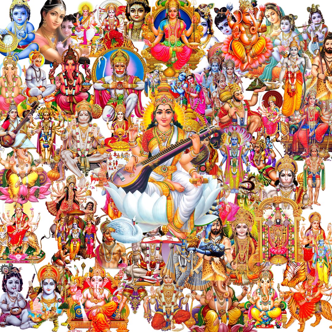 Hindu Gods Stickers- Krishna,rama, Hanuman, Durga, Lakshmi, Saraswati ...