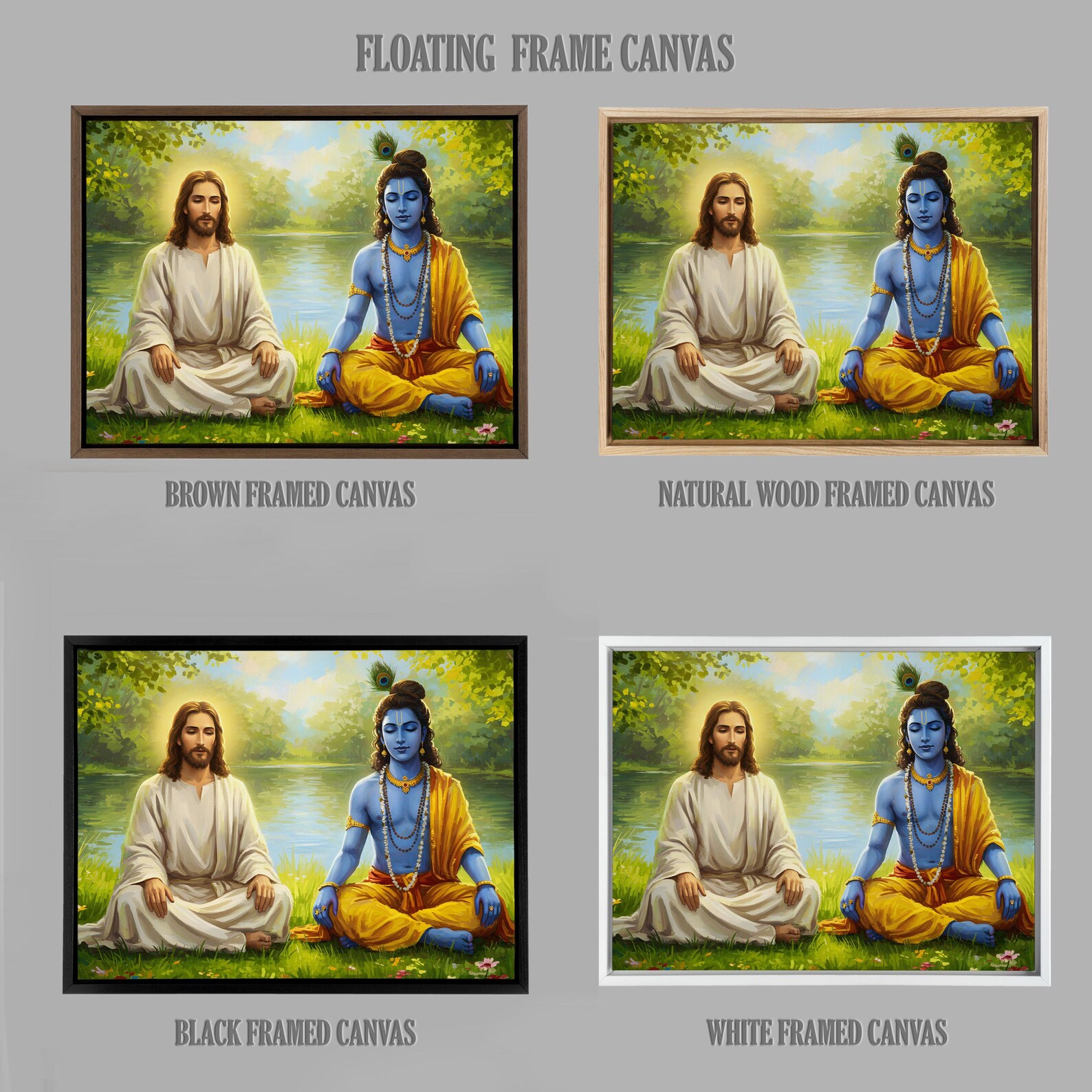 Lord Krishna Meditating With Jesus Christ, Jesus Along With Krishna ...