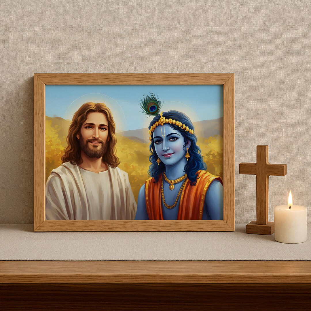 Lord Krishna With Jesus Christ, Jesus Along With Krishna, Religious ...