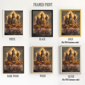 Brahma, Hindu God Wall Art, Hindu God Brahma, Indian God, Poster Print ...