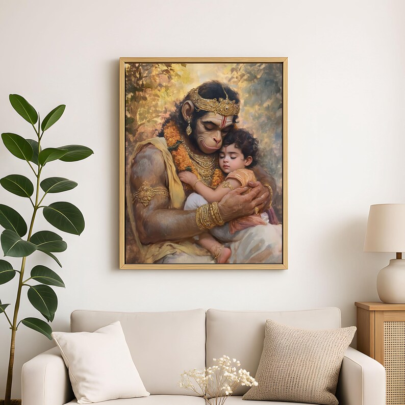 Hanuman, Hanuman With Child, Lord Hanuman, Hanuman Art, Hindu God ...