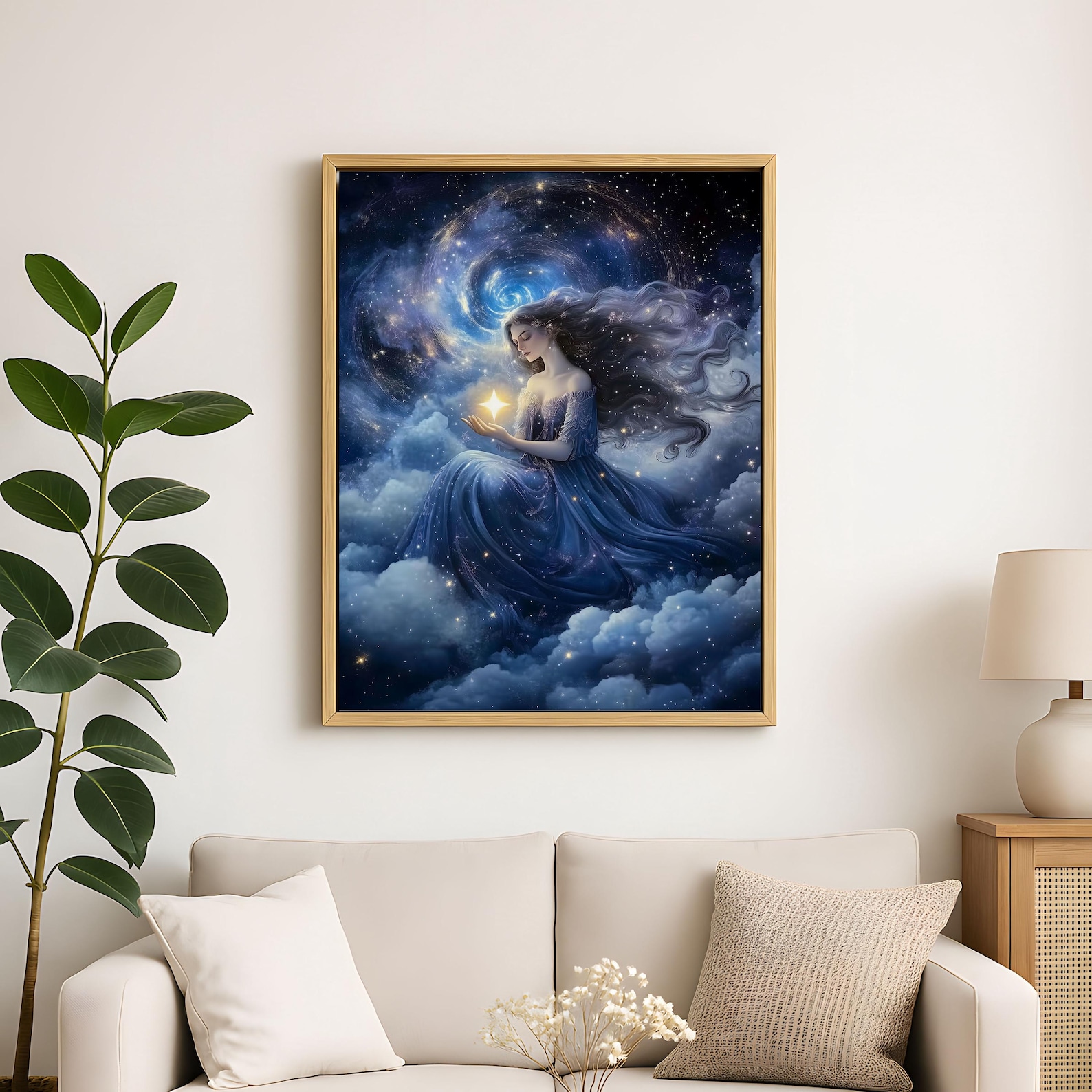 Asteria Wall Art, Greek Goddess of Stars, Art Nouveau Decor, Mythology ...