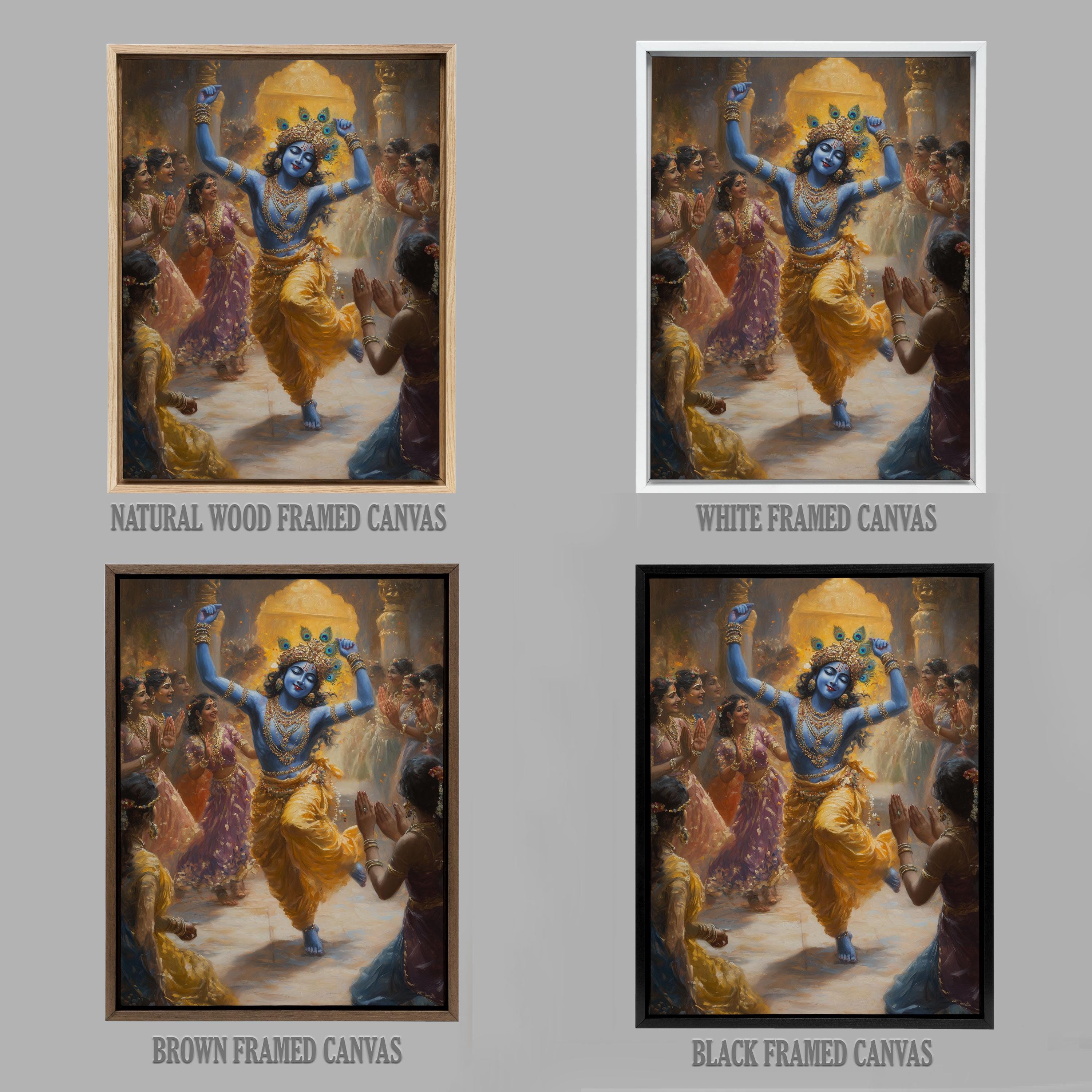 Krishna Art, Krishna Dancing With Gopis, Krishna Painting, Hindu God ...