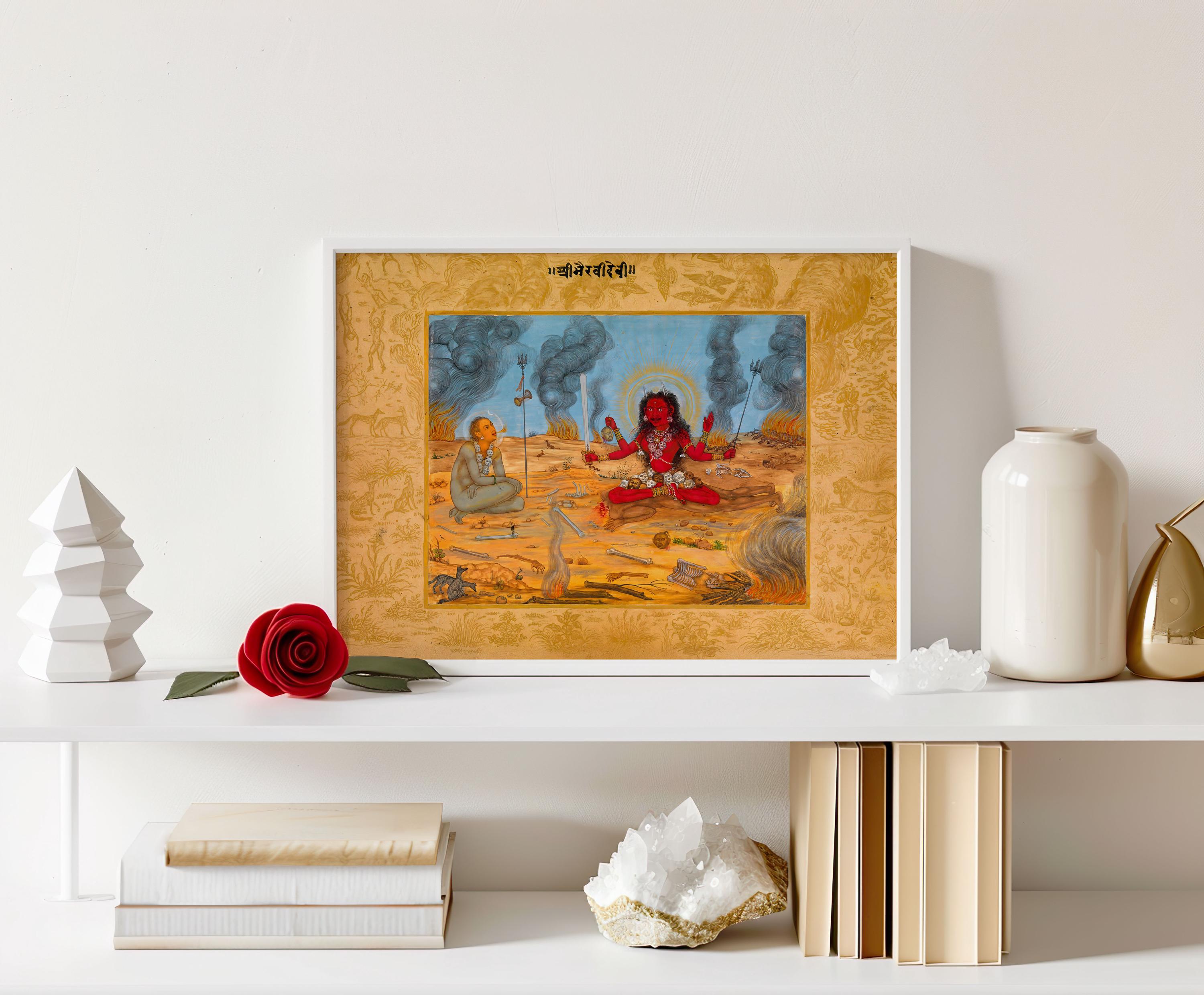 Bhairavi Mahavidya Poster | Fierce Hindu Goddess Wall Art | Tantric ...