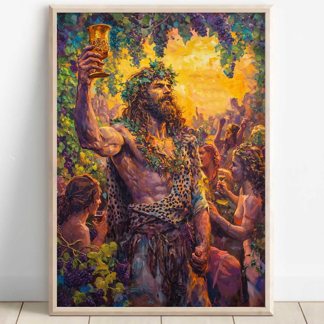 Dionysus Wall Art, God of Wine, Festivity, and Theater, Greek Gods ...