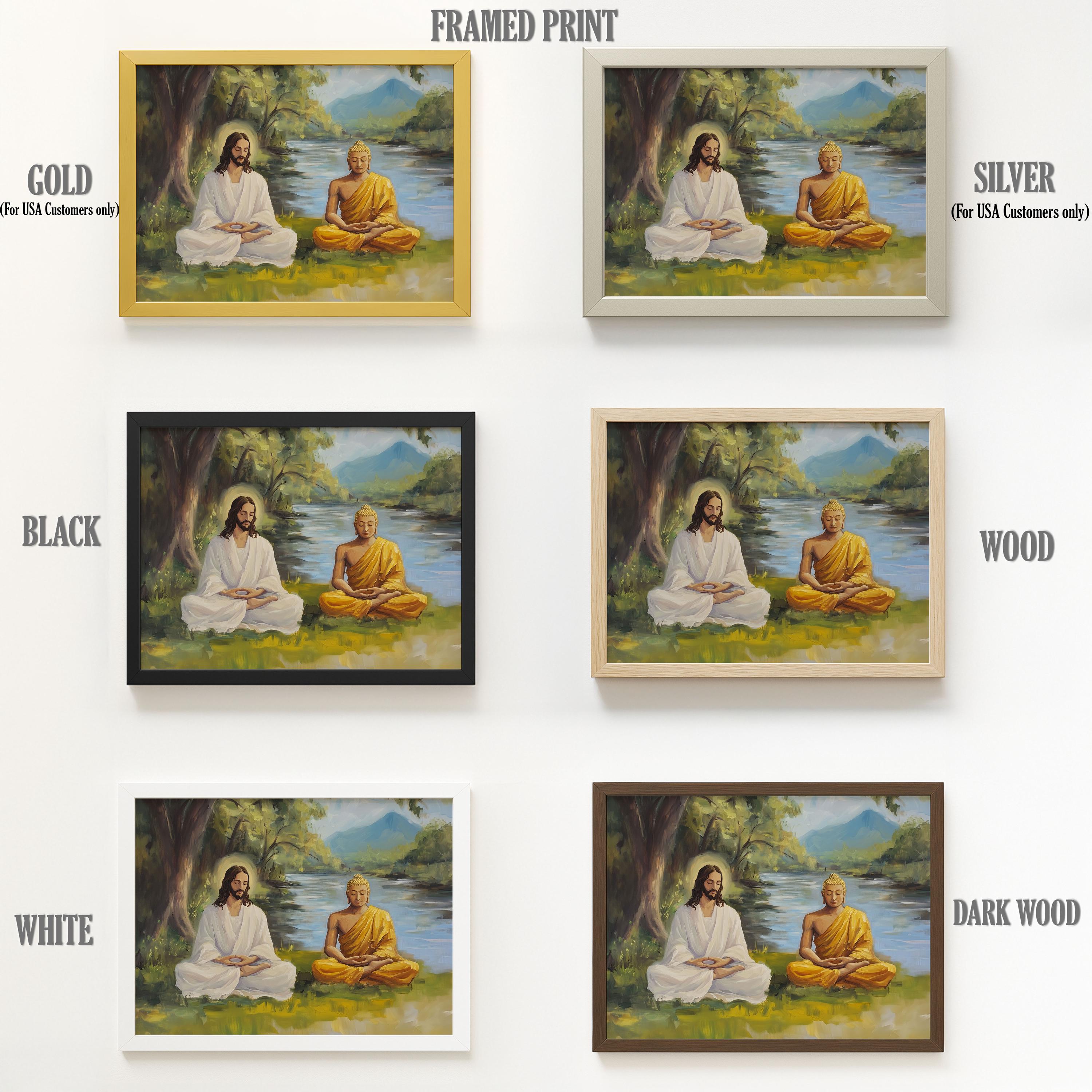 Lord Buddha Meditating With Jesus Christ, Jesus Meditating Along With ...