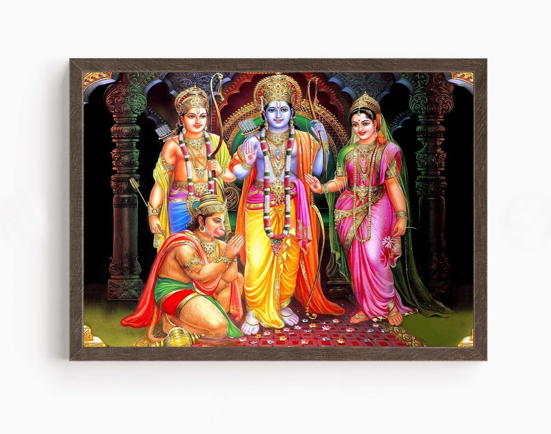 Ram Darbar, Rama's Assembly, Hindu God Wall Art, Raja Ravi Varma ...