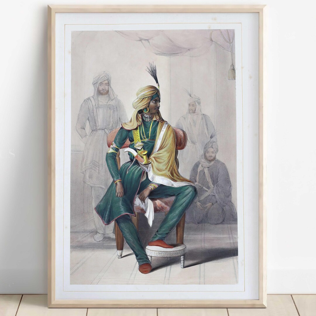 Sikh Art Raja Heera Singh, Portraits of the Princes A, Emily Eden Print ...