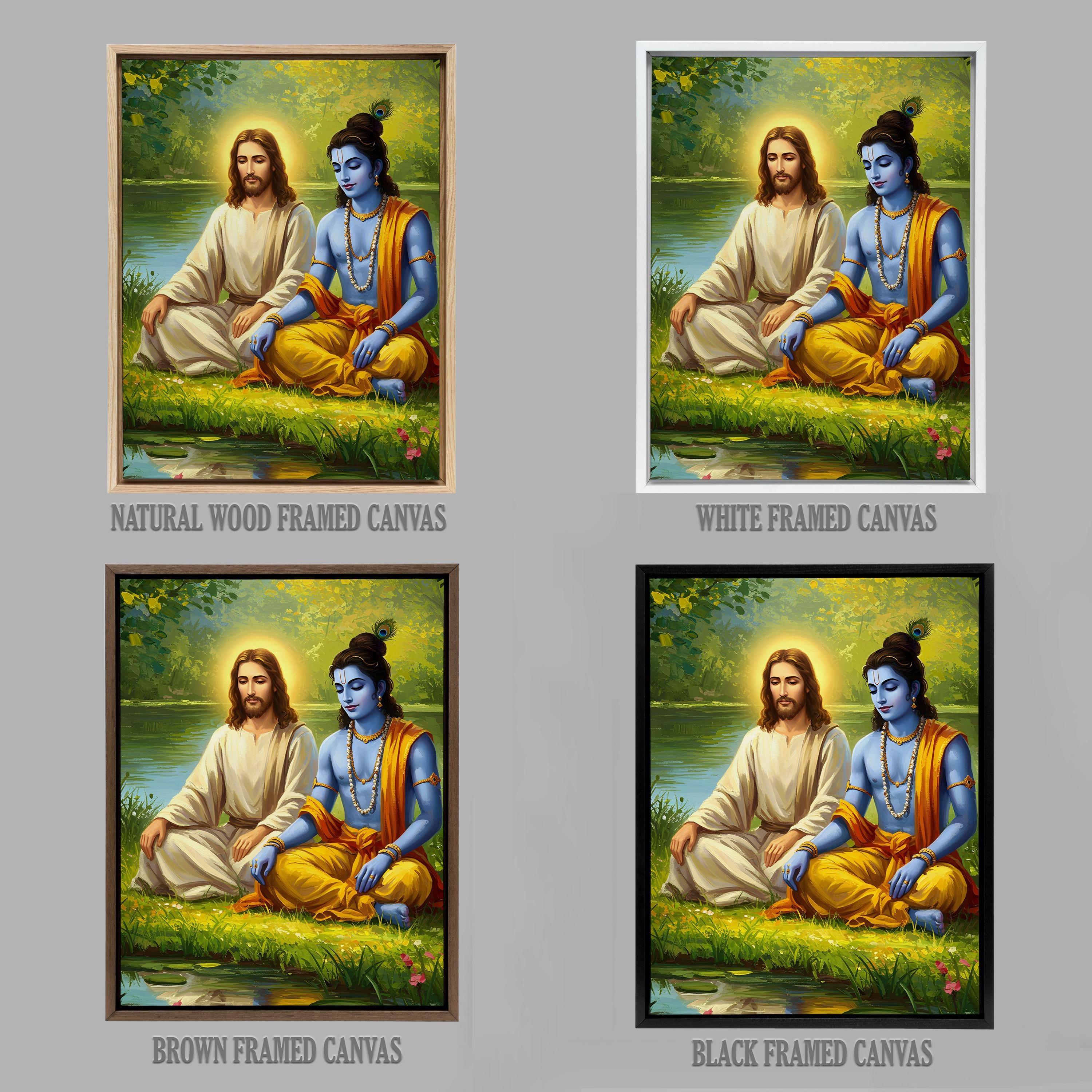 Lord Krishna Meditating With Jesus Christ, Jesus Along With Krishna ...