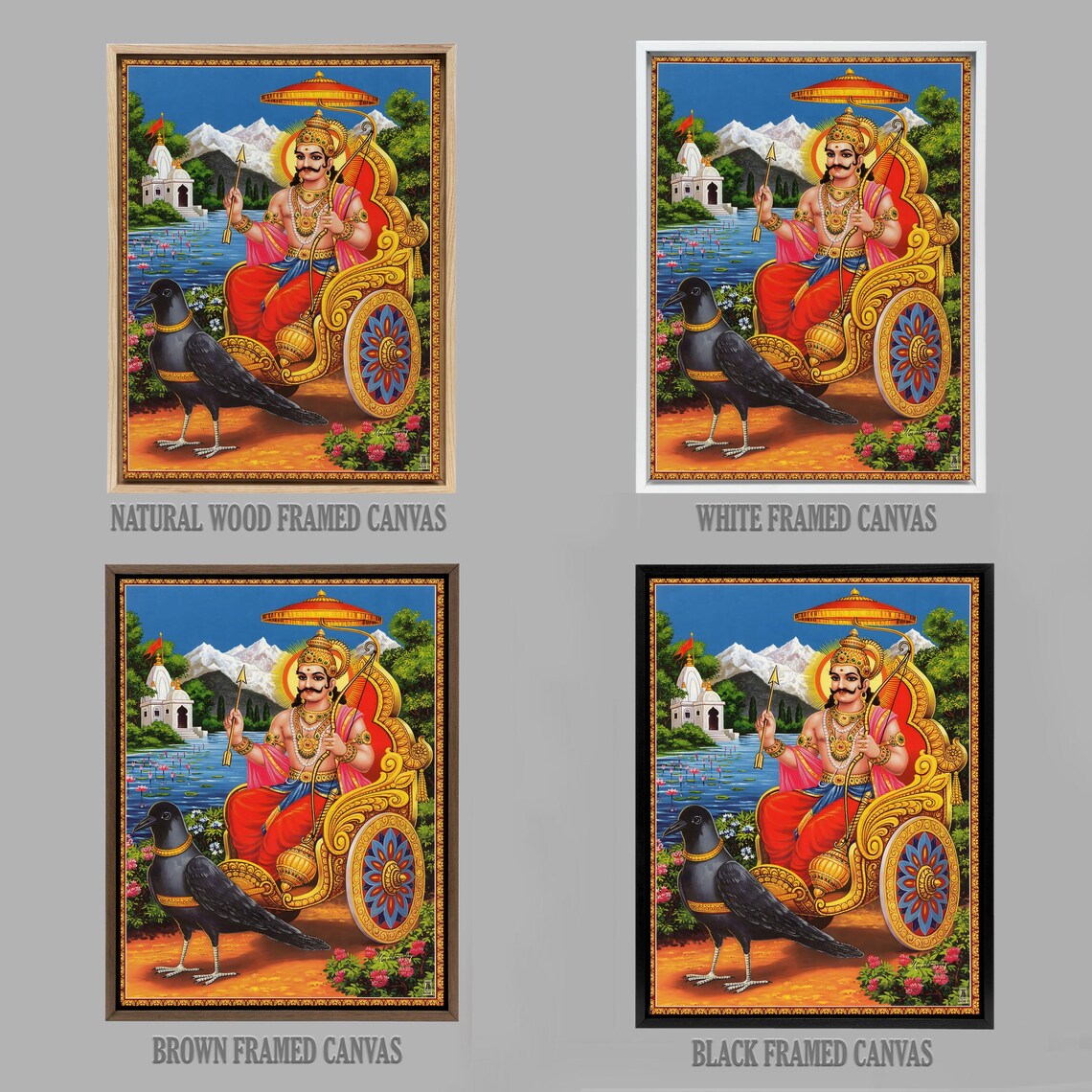Shani, Shani Dev, Hindu God Wall Art, Vintage Art, Poster Print, Canvas ...