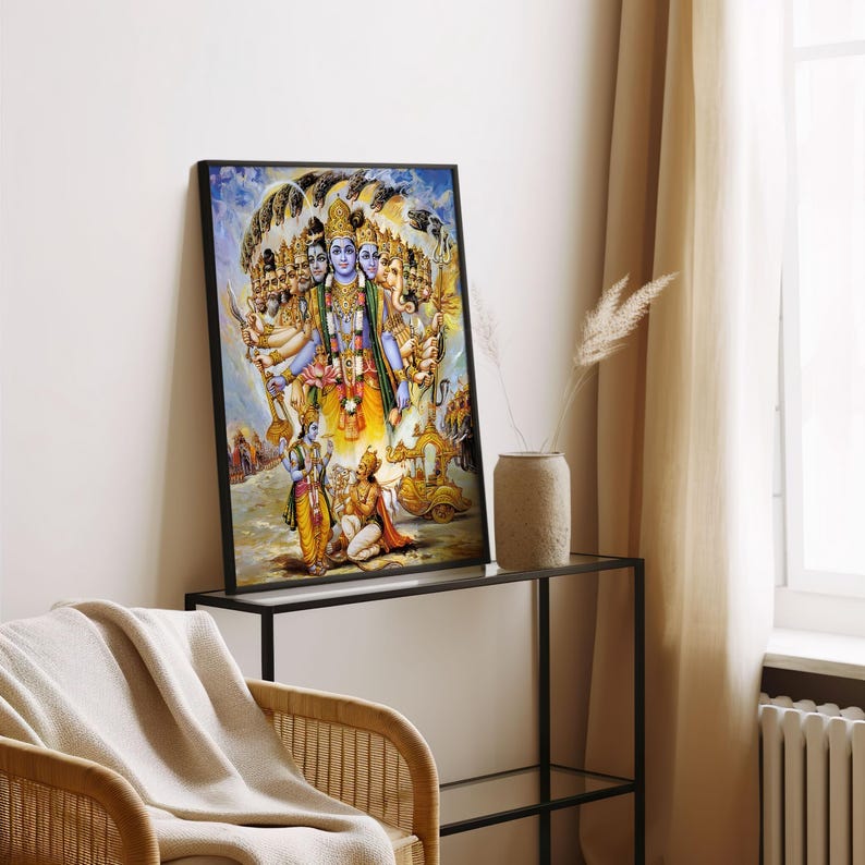 Virat Swaroop, Krishna and Arjun, Mahabharat, Geeta, Krishna Painting ...