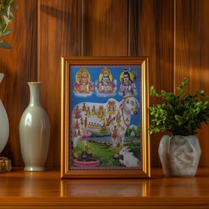 Kamadhenu, Mother of All Cows, Hindu Goddess Wall Art, Indian God ...